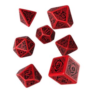 celtic 3d dice red/black (7) dice set