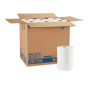 pacific blue basic paper towel rolls by gp pro (georgia-pacific), white, 28706, 350 feet per roll, 12 rolls per case