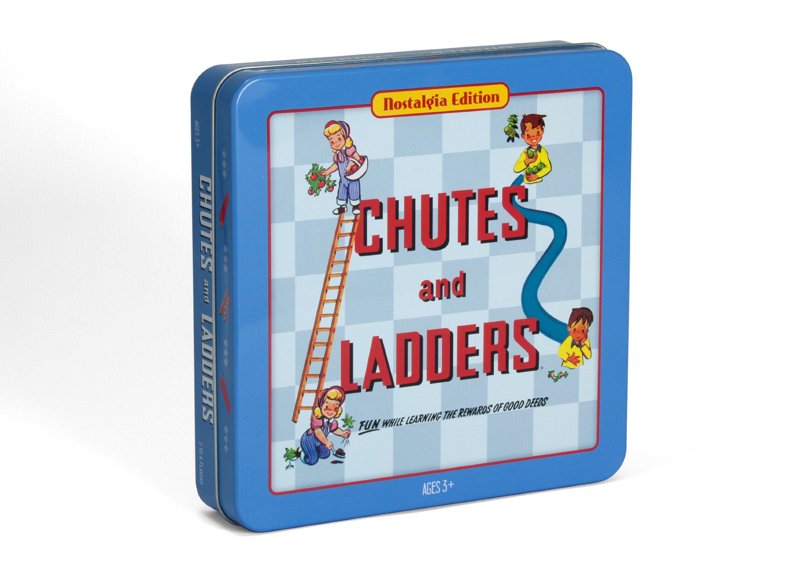 WS Game Company Chutes and Ladders Nostalgia Edition Board Game in Collectible Tin