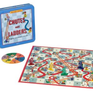 WS Game Company Chutes and Ladders Nostalgia Edition Board Game in Collectible Tin