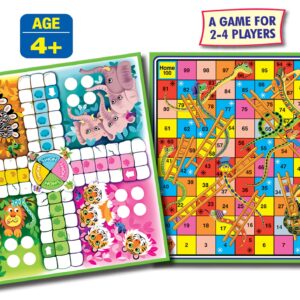 Frank Jungle Ludo and Snakes & Ladders Board Game for 4 Year Old Kids and Above