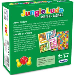 Frank Jungle Ludo and Snakes & Ladders Board Game for 4 Year Old Kids and Above