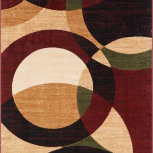 Well Woven Dulcet Bingo Red Modern Geometric Area Rug (3'11" x 5'3")