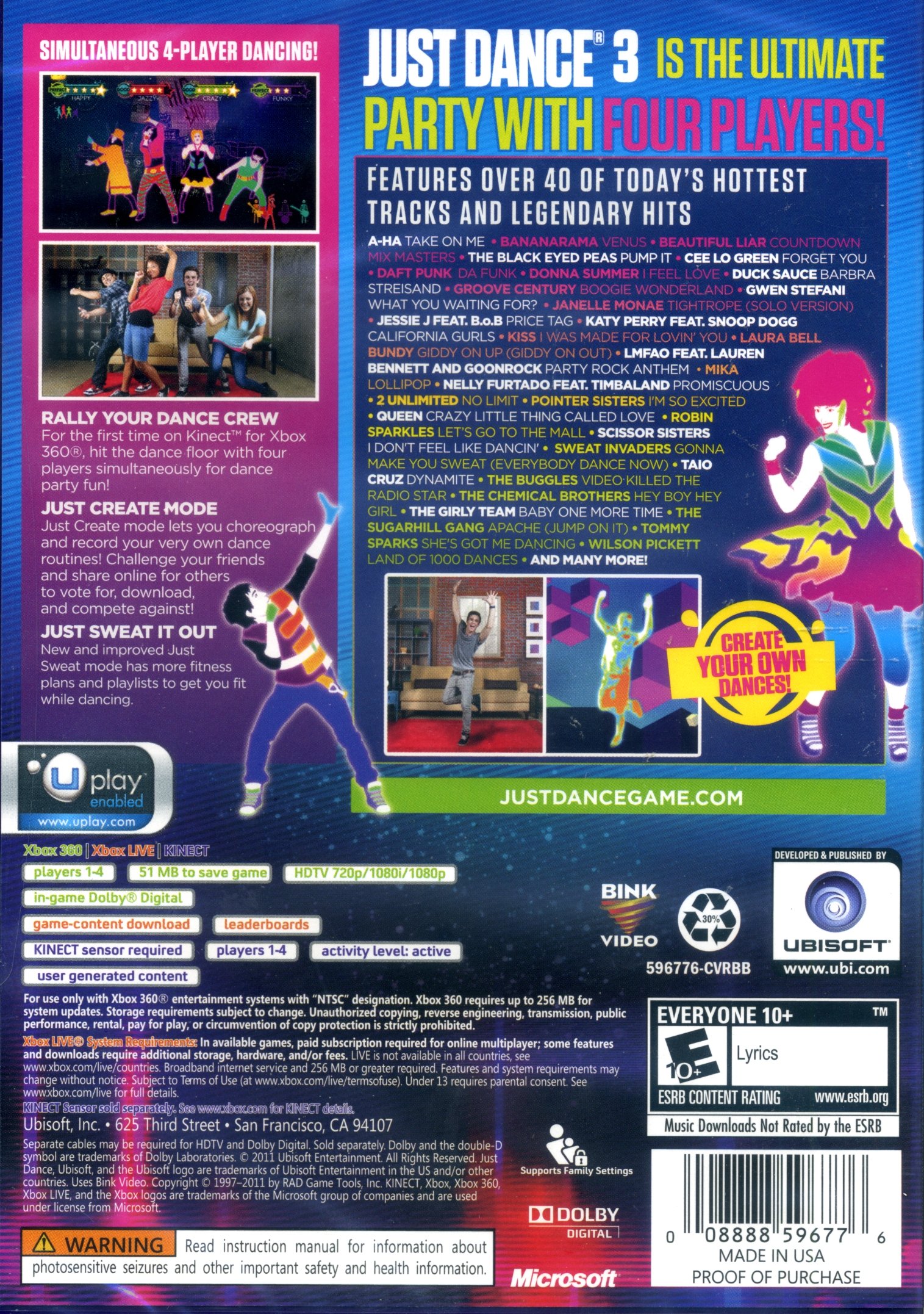 Just Dance 3 with Katy Perry Bonus Tracks - Xbox 360