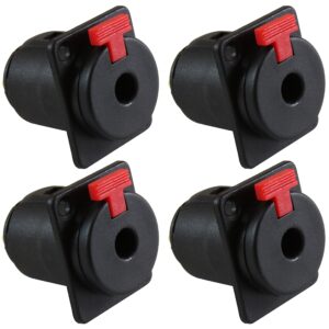 gls audio 1/4" jacks ts and trs panel mount jack locking style d series size - 4 pack