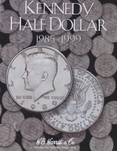 h.e. harris & co. us john f. kennedy half dollar coin folder 1985 – 1999 #2697