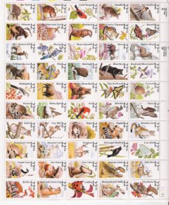 north american wildlife complete sheet of 50 x 22 cents stamps 2286-2335 by usps