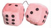 pink fuzzy dice