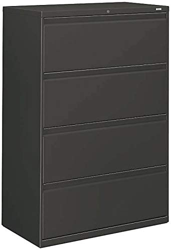 HON 884LS 800 Series Four-Drawer Lateral File, 36w x 19-1/4d x 53-1/4h, Charcoal