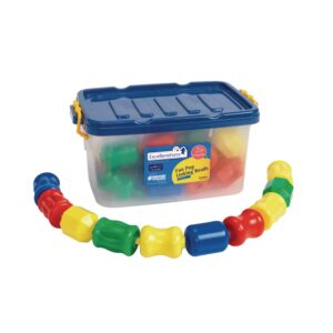 Excellerations Early STEM Toy, Connecting, Fun, Linking, Pop Beads for Toddlers, Snap Lock Beads Set in Storage Bin, Pack of 28