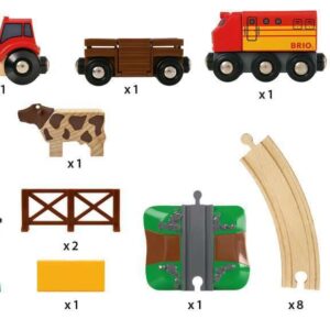 BRIO 33719 Farm Railway Playset – Interactive Toy Train Set for Kids | FSC-Certified Wood | Expandable Tracks | Promotes Skill Development