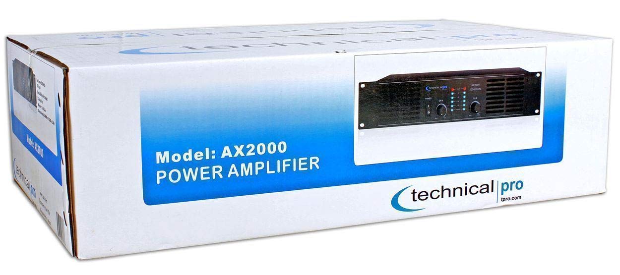 Technical Pro AX2000 2-Channel 2000 Watt Professional Power Amplifier Rackmount