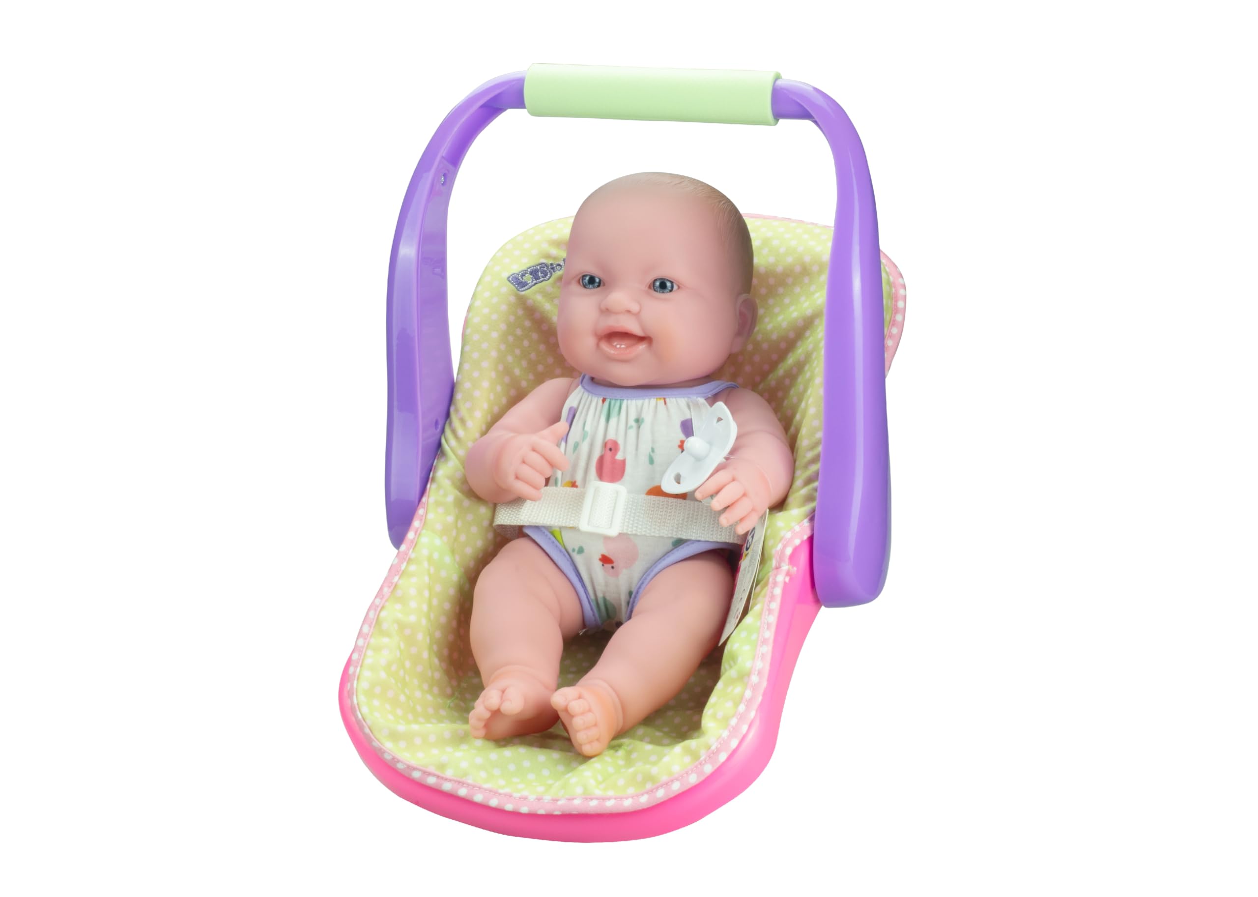 JC Toys, 14" Lots to Love Babies Doll and Car Seat - 4 Multi-position Carrier - Posable & Waterproof - Ages 2+