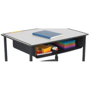 safco products 1212bl book box for alphabetter desk, black classroom and home school desk, add storage and organization to alphabetter student desks