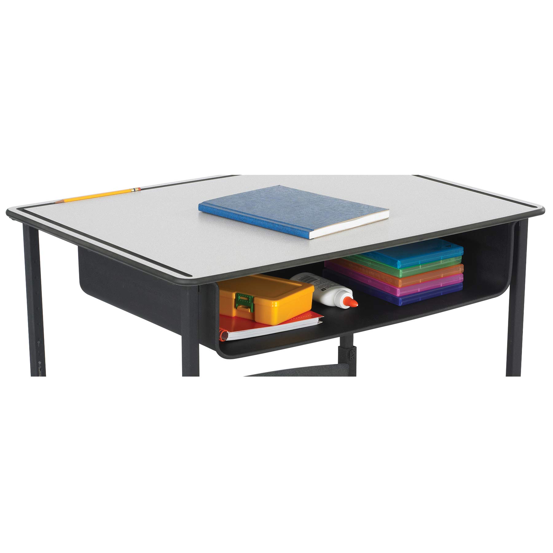 Safco Products 1212BL Book Box for AlphaBetter Desk, Black Classroom and Home School Desk, Add Storage and Organization to Alphabetter Student Desks