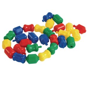 excellerations early stem toy, connecting, fun, linking, pop beads for toddlers, snap lock beads set in storage bin, pack of 28