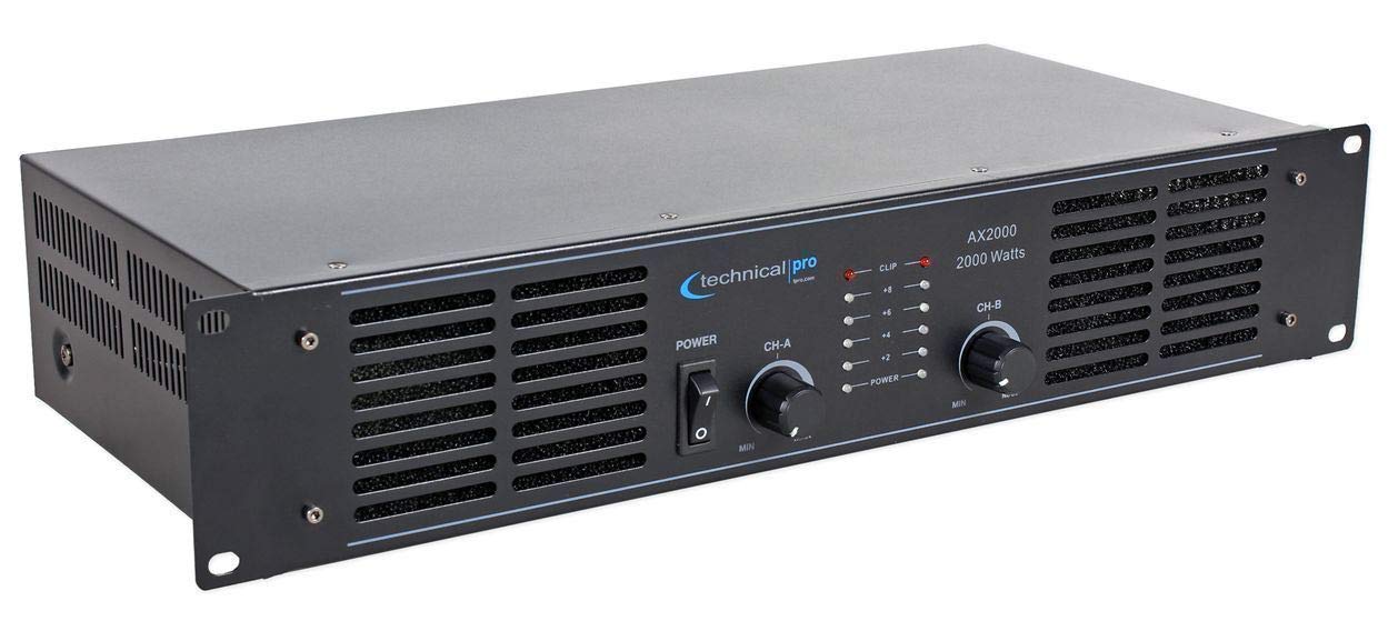 Technical Pro AX2000 2-Channel 2000 Watt Professional Power Amplifier Rackmount