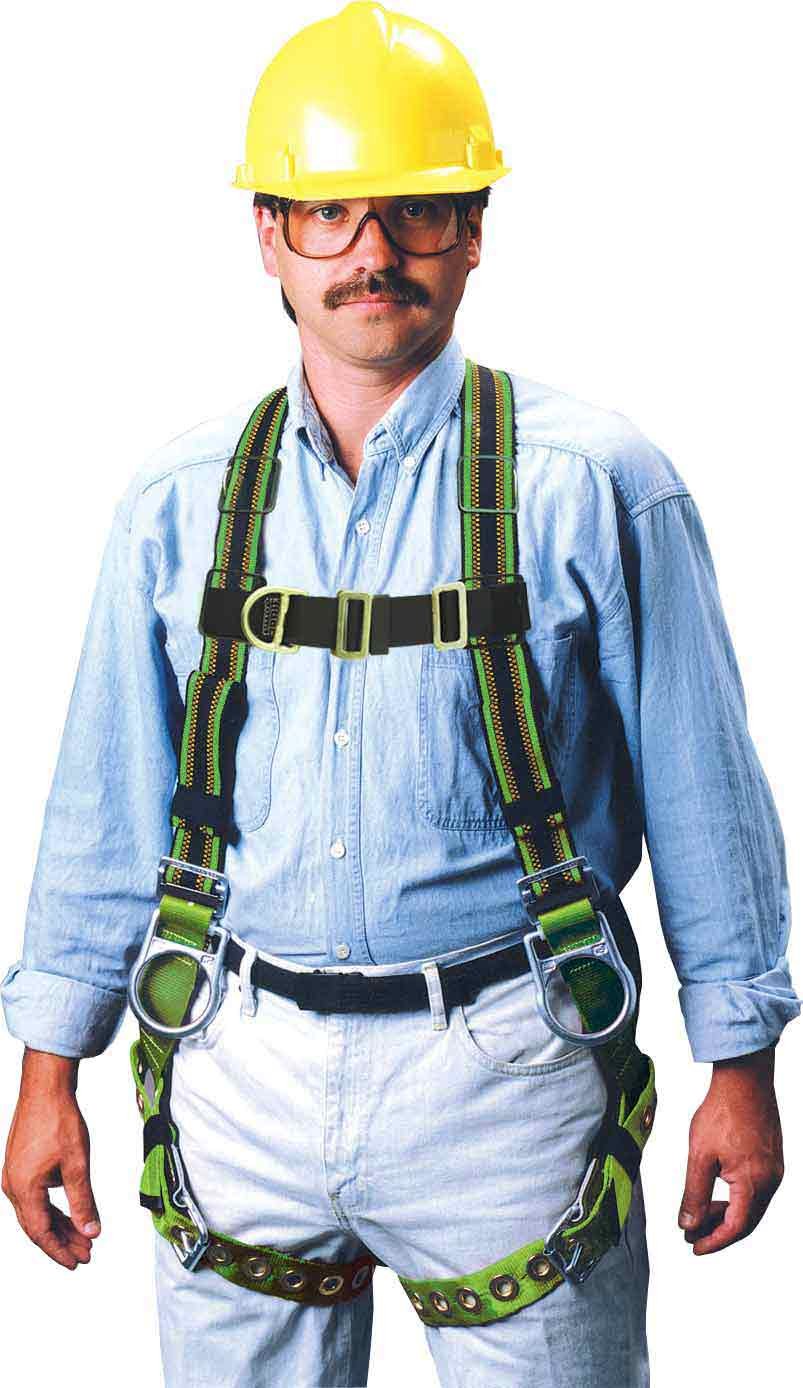 Honeywell Miller by Honeywell E650-58/XXLGN DuraFlex 650 Series Full-Body Stretchable Harness with tongue Buckle Legs Straps and Side D-Rings, XX-Large, Green