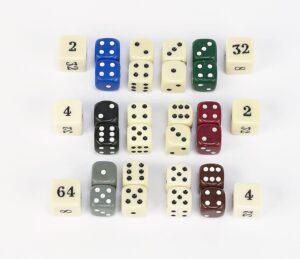 bello games uria stone backgammon dice sets (blue & ivory, dice 5/8" doubler 3/4")