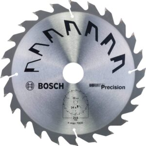 bosch 1x circular saw blade precison (for wood, Ø 210 x 2.5/1.5 x 30 mm, 24 teeth, atb, accessories for circular saws)