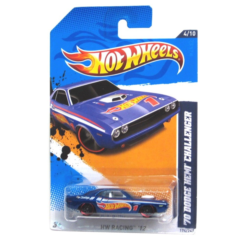 Hot Wheels 2012 Racing '70 Dodge Hemi Challenger Blue Card 174