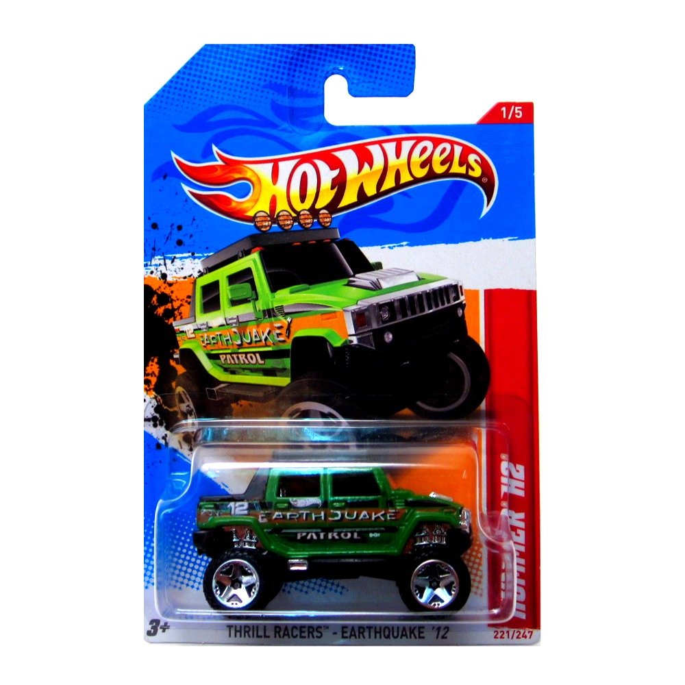 Hot Wheels 2012 Thrill Racers Earthquake Hummer H2 1 of 5 Green