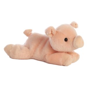 aurora® adorable mini flopsie™ percy™ stuffed animal - playful ease - timeless companions - pink 8 inches