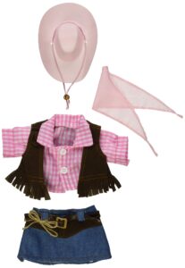 cowgirl with pink hat and scarf fits most 8"-10" stuffed animals