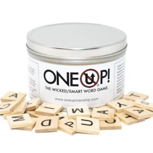 one up! the wicked fun word game. a perfect gift for travel, holidays, birthdays, parties, and quality family time.