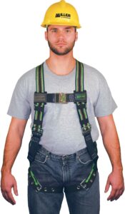 honeywell miller by honeywell e650qc-4/xxlgn duraflex ultra stretchable 650 series full-body harness with tongue buckles and comfort d-pad, xx-large, green