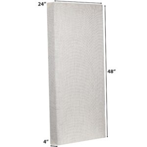 ATS Acoustics Sound Absorbing Noise Dampening Acoustic Panel Wall Treatment 24" x 48" x 4" Beveled Edge (Ivory)