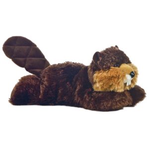 aurora® adorable mini flopsie™ builder™ stuffed animal - playful ease - timeless companions - brown 8 inches