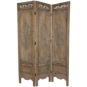 red lantern 6 ft. tall antiqued scrollwork room divider