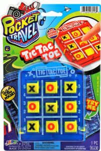 ja-ru portable tic tac toe (1 pack) classic mini board games for kids. small size travel games.bulk birthday party favor stocking stuffer. 3256-1a