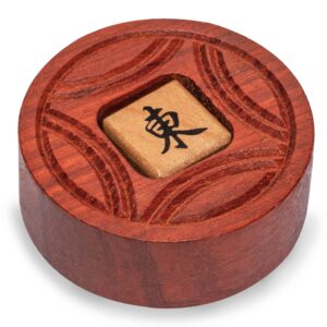 yellow mountain imports wooden mahjong bettor/wind indicator - mahjong accessory for chinese or american mahjong play