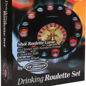 EZ DRINKER 16pc Shot Roulette Game Set - Shot Spinning Drinking Game