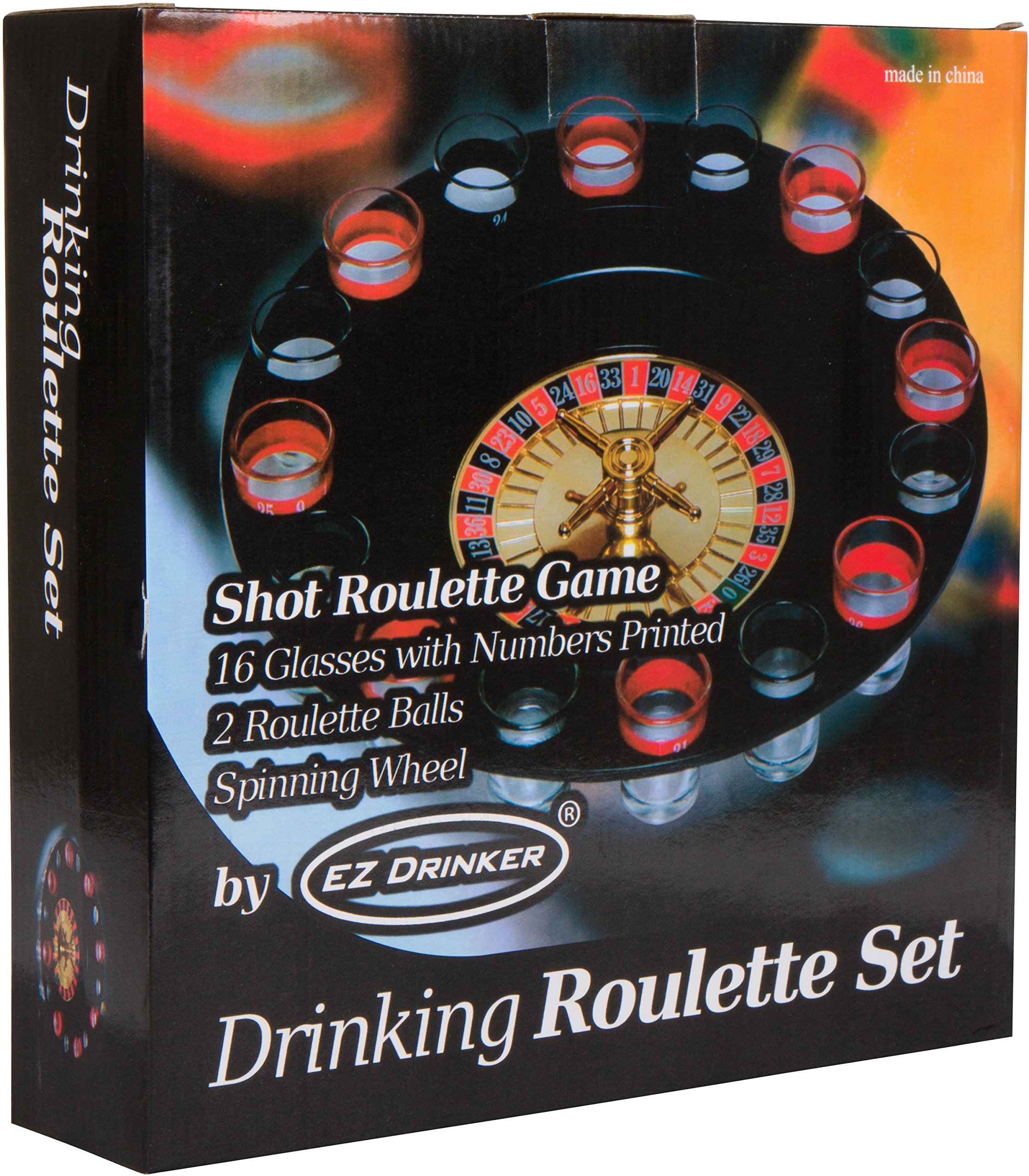 EZ DRINKER 16pc Shot Roulette Game Set - Shot Spinning Drinking Game