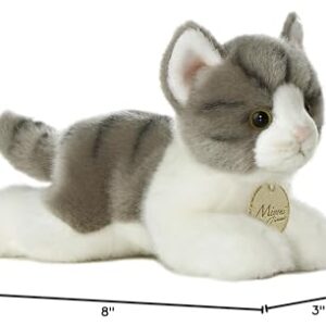 Aurora® Adorable Miyoni® Grey Tabby Cat Stuffed Animal - Lifelike Detail - Cherished Companionship - 8 Inches