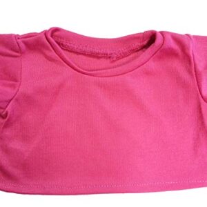 Heliconia Pink Basic T-Shirt Teddy Bear Clothes Fit 14" - 18" Build-a-Bear and Make Your Own Stuffed Animals