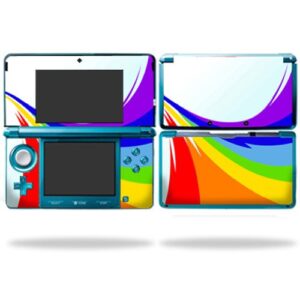 mightyskins skin compatible with nintendo 3ds wrap sticker skins rainbow flood