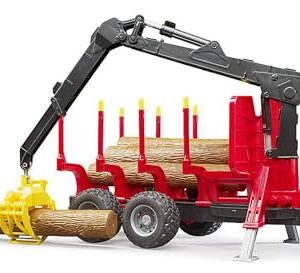 Bruder Forestry Trailer with Crane Grapple and 4 Logs