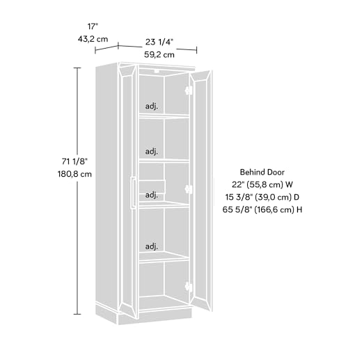 Sauder HomePlus Storage Pantry cabinets, ‎L: 23.25" x W: 17" x H: 71.18", Sienna Oak