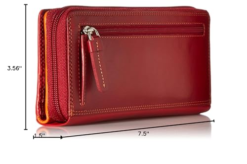 Visconti Women's Rb55 Leather Purse Red Multicolor