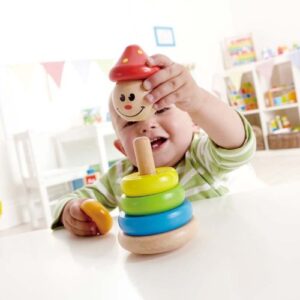 Award Winning Hape Clown Stacker Toddler Wooden Ring Toy