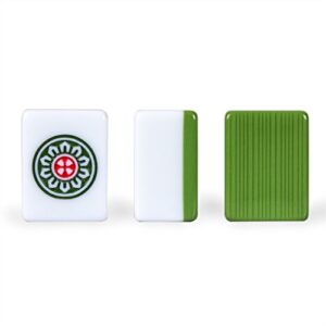 Yellow Mountain Imports Professional Chinese Mahjong Game Set, Double Happiness (Green) with 146 Medium Size Tiles - for Chinese Style Game Play [專業中式麻將]