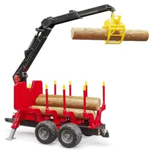 Bruder Forestry Trailer with Crane Grapple and 4 Logs