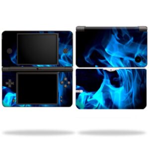 mightyskins skin compatible with nintendo dsi xl wrap sticker skins blue flames