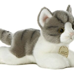 Aurora® Adorable Miyoni® Grey Tabby Cat Stuffed Animal - Lifelike Detail - Cherished Companionship - 8 Inches