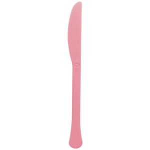 new pink plastic heavy weight knives (20 count) - premium disposable plastic cutlery, perfect for home use and all kinds of occasions