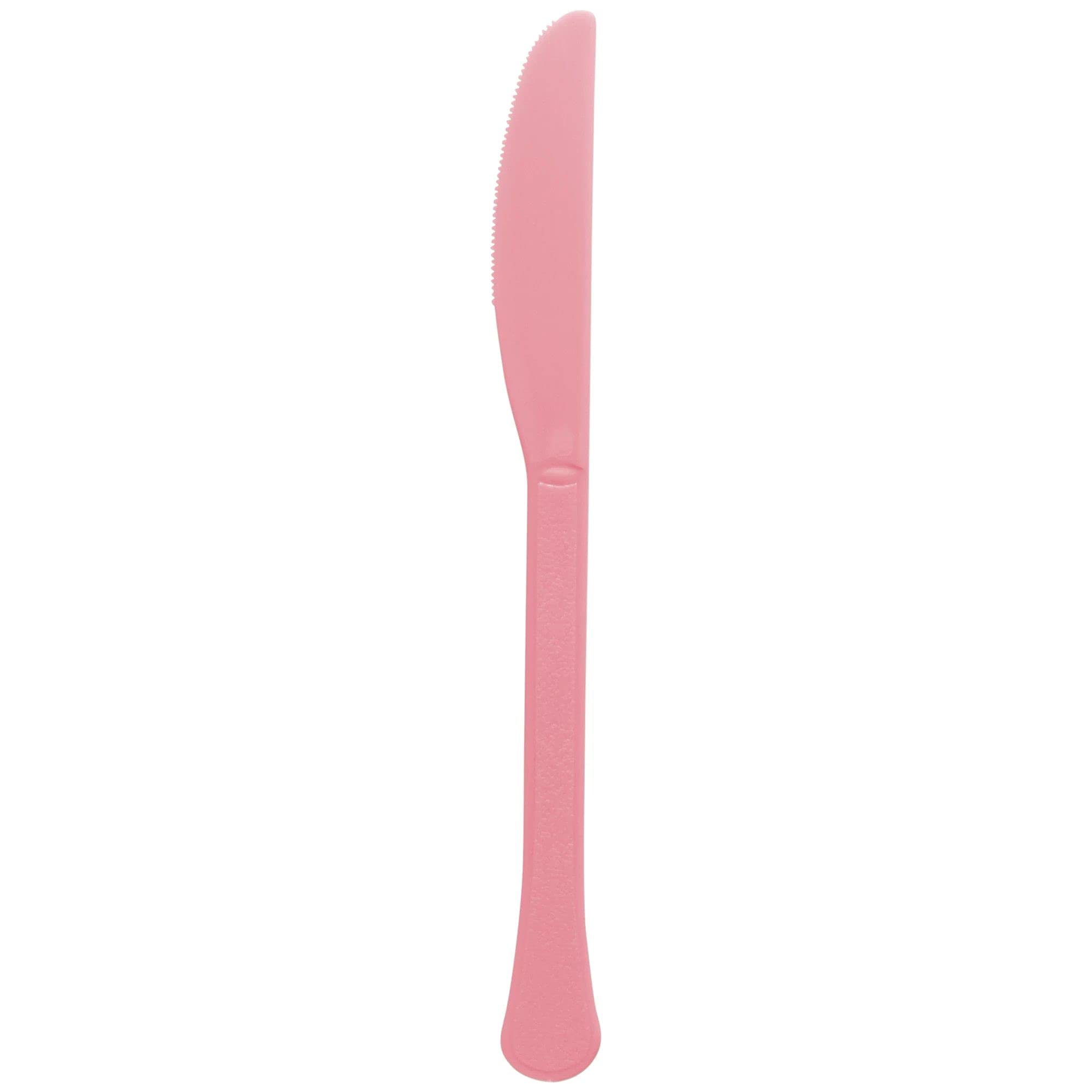 New Pink Plastic Heavy Weight Knives (20 Count) - Premium Disposable Plastic Cutlery, Perfect for Home Use and All Kinds of Occasions